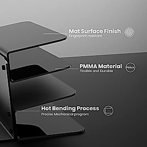 Acrylic Keyboard Mouse Storage Rack,Yikola 3-Tier Keyboard Display Stand,Acrylic Frame Holder Stand, Gaming Keyboard Plate Holder Keyboard Mouse Desktop Organizer-Black