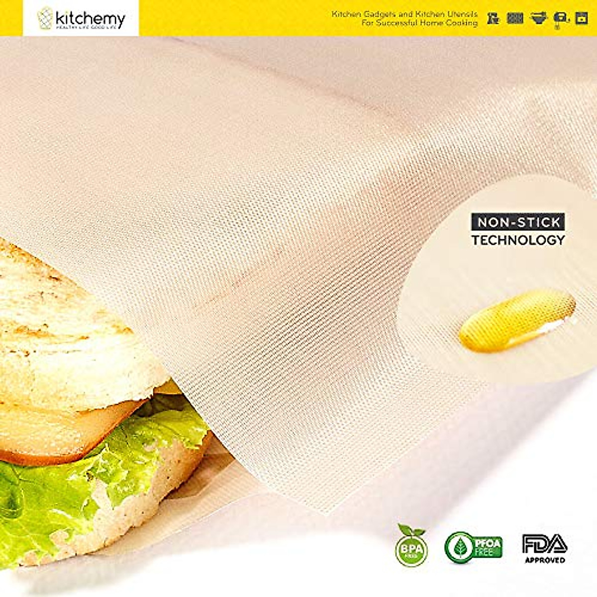 12 Toaster Bags Reusable for Grilled Cheese Sandwiches | Safest On The Market - Non Stick Toast Bag