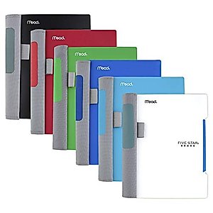 Five Star Advance Small Spiral Notebooks, 1 Subject College Ruled Paper, 100 Sheets, 7" x 4-3/8", Assorted Colors, 6 Pack (72853)
