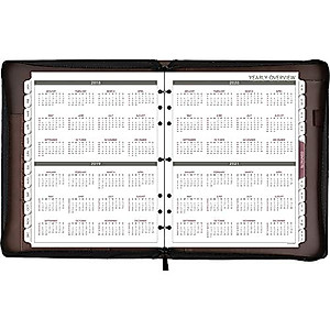 AT-A-GLANCE Day Runner Undated Harrison Leather Day Planner, 8-1/2-x-11-inch (307-0304), Brown