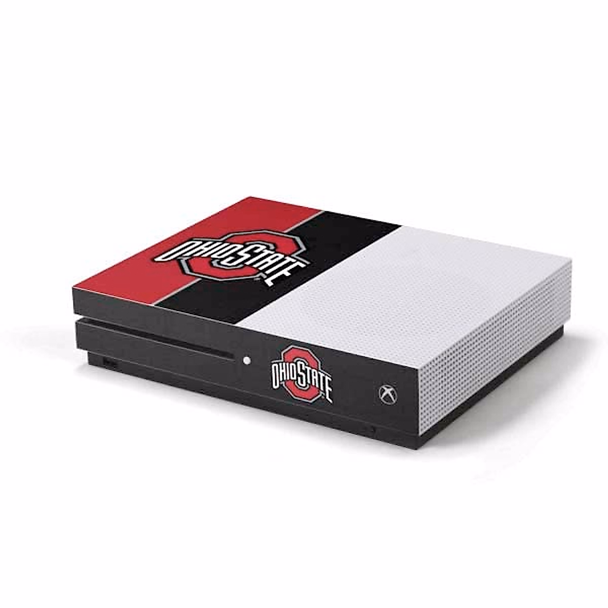Skinit Decal Gaming Skin Compatible with Xbox One S Console - Officially Licensed Ohio State University OSU Ohio State Buckeyes Split Design