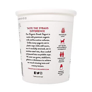 Straus Family Creamery Greek Yogurt, Plain, Organic, 32 oz