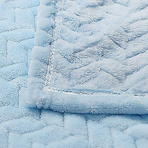 Baby Blanket Flannel, Cozy Throw Blankets for Newborn Infant and Toddler, Super Soft and Warm Receiving Baby Blanket for Crib Stroller (Blue 30 * 40")