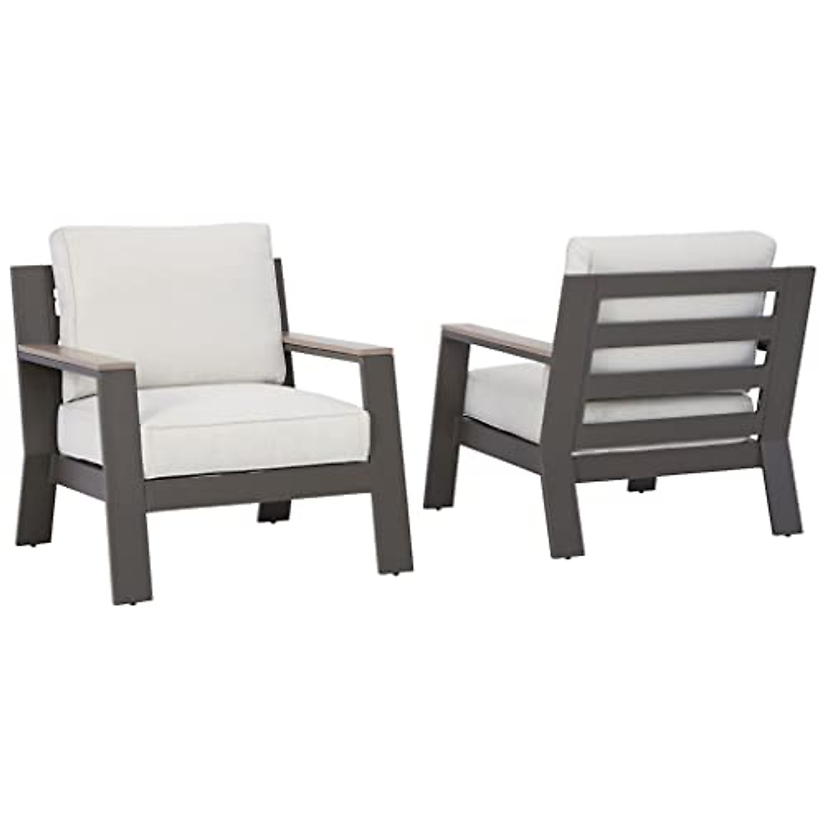 Signature Design by Ashley Outdoor Tropicava HDPE Patio Lounge Chair, Taupe