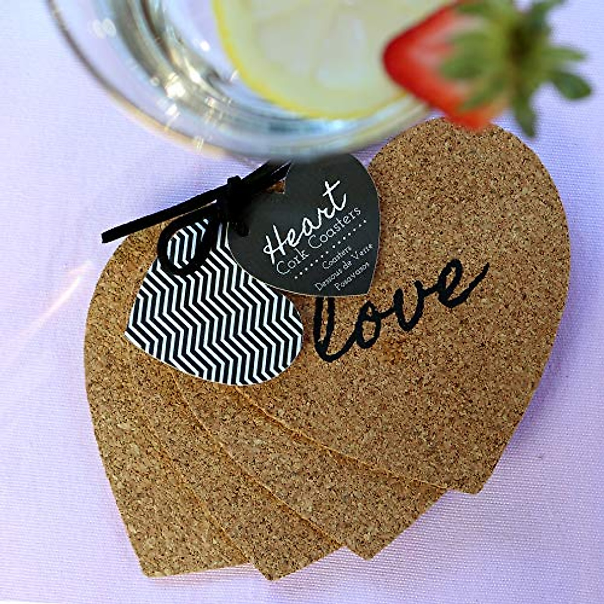 Kate Aspen Heart Cork Coasters, Set of 4