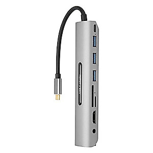 9 in 1 TypeC to Multi Interface Hub,TypeC Docking Station TypeC to HD Multimedia Interface/VGA/USB3.0/PD Adapter with 4K HD Output,Plug and Play