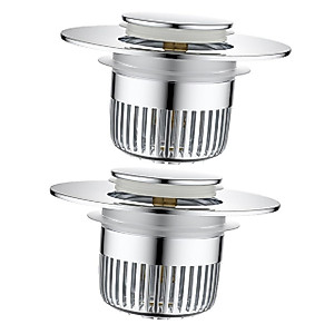OSALADI 2pcs Kitchen Sink Stopper Strainer Filter Sink Plug Bathroom Sink Stoppers Tub Drain Plug Toilet Stopper Sink Stopper Replacement Bathtub Stopper Drainer Stainless Steel