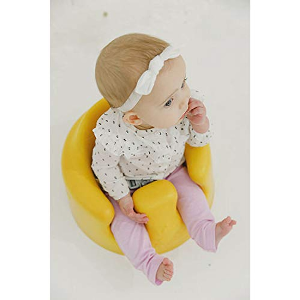 Bumbo Baby Infant Soft Foam Comfortable Floor Booster Seat with 3 Point Adjustable Safety Buckle Strap Harness, Mimosa Yellow