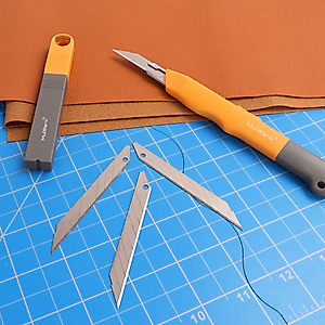 Mulwark 11PC Box Cutter Retractable Utility Knife Set - Heavy Duty Craft Knife with 10PC Sharp Snap-off 9MM 30 Degree Blades for Precision Cutting