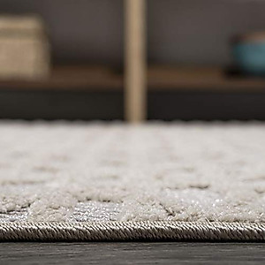 JONATHAN Y SBH105A-210 Ararat High-Low Pile Moroccan Diamond Modern Indoor Outdoor Area-Rug Bohemian Geometric Easy-Cleaning Bedroom Kitchen Backyard Patio Porch Non Shedding, 2 ft x 10 ft, Beige