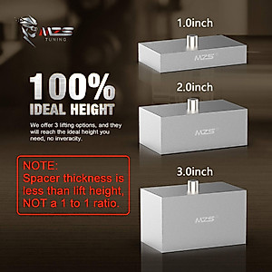 MZS Rear Leveling Kit 2" Lift Blocks + U-Bolts Compatible with 1995-2024 Tacoma 2WD 4WD