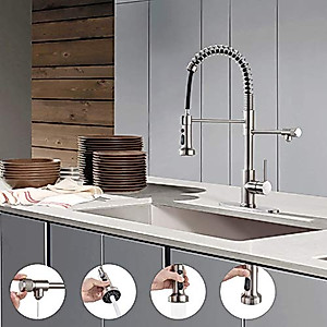 PAKING Drinking Water Faucet, Kitchen Faucet, Kitchen Sink Faucet, Water Filtration Faucet, Sink Faucet, Pull-Down Kitchen Faucets, Bar Water Filter Faucet, Brushed Nickel, Stainless Steel, PB1017