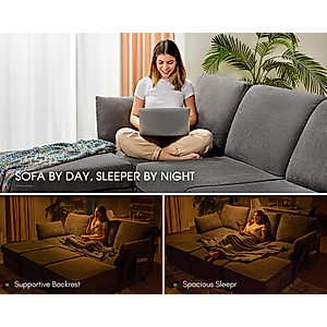 VanAcc 131 Inches Modular Sectional Sofa, Oversized Sectional Sofa with Storage, Ottomans, 6 Seats U Shaped Sofa- Chenille Gray