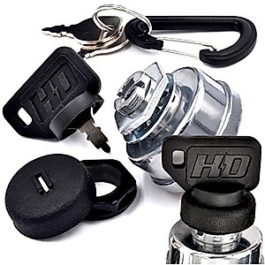 HD Switch Replaces Troy-Bilt/MTD, Pro-Line FRT, Proline, Horse, Big Red - Garden Tiller - Rear Roto-Tiller Starter Ignition Key Switch - Ultimate Dual Protection Upgrade - 3 Keys & Free Carabiner