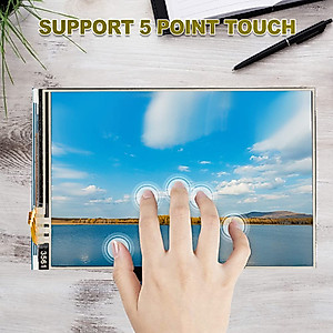 fo sa Monitor Display Raspberry Pi 3.5 Inch 480x320 TFT LCD Touch Screen Display Resistor for Raspberry Pi with Stylus Pen, Size 85.42 x 55.60 mm