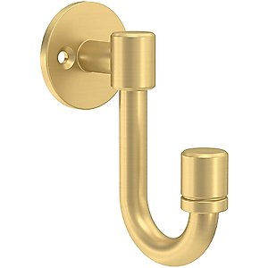 Franklin Brass Bar (4-Pack) Single Wall Hooks 1-Prong Coat/Hat Modern Gold Hooks for Hanging Wall Mount Hanger Clothes, Purse, Bag, Towel Organization Decorative Wall Hooks B47246K-117-C