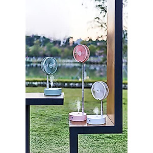 INNO Portable Fan & Essential Oil Diffuser – Foldable Standing or Desk Fan with Night Light, Air Diffuser, Humidifier – 24 Hr. Run Time White