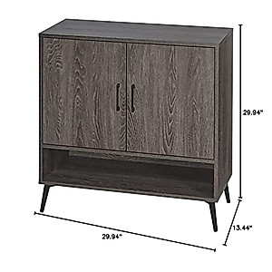 RiverRidge Woodbury Collection Shoe Organizer Cabinet, Dark Weathered Woodgrain