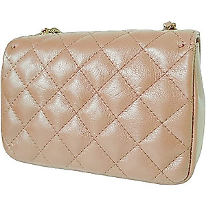 MamaMilano Women's Italian Handmade Genuine Leather Cleo Shoulder Bag/Purse/HandBag/Totebag With Beautiful Shoulder Strap (22 x 5 x 13 cm) - Beige