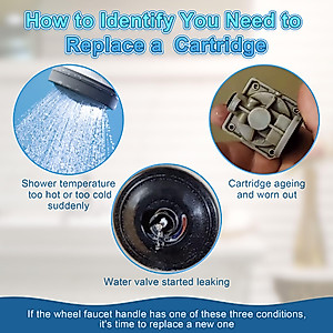 Dreyoo Replacement for 974-291 Pressure Balancing Cartridge, Tub and Shower Cartridge Compatible with Price Pfister 0X8/JX8/VB8/JV8 Deep Casting Valve, Anti Leak Shower Cartridge Replacement