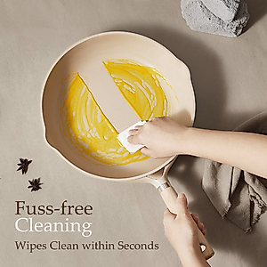 CAROTE 13pcs Pots and Pans Set Non Stick, Nonstick Kitchen Cookware Sets, Granite Pots Set, Kitchen Induction Pots and Pans Cooking Sets, Taupe