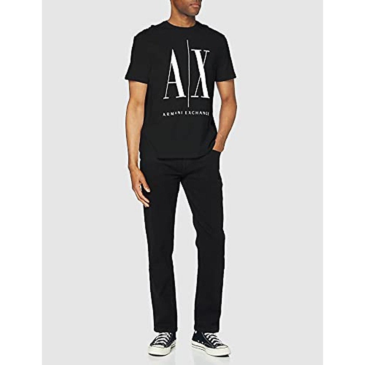 A|X ARMANI EXCHANGE mens Icon Graphic T-shirt T Shirt, Black, Medium US