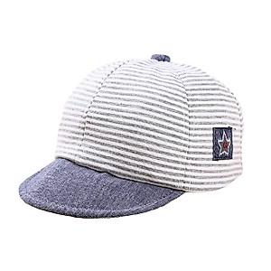 Baby Boy Baseball Cap Striped Sunhat Letter Sun Protection Hat,Sun Hat for Baby Boy and Baby Girl (Gray, 1pcs)