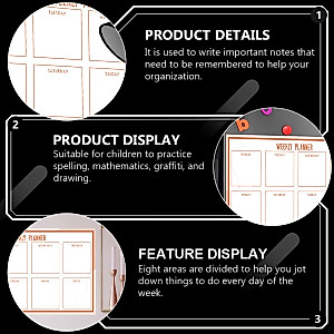 Toddmomy 1set Whiteboard Board Planner White with Calendar Erase Kindergarten Dry Education Eraser Early Magnetic Weekly Marker Refrigerator Office Adhesive Home for Xcm Erasable
