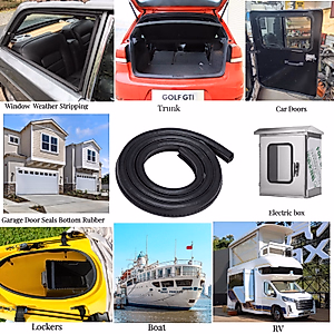 Rubber U Channel Bulb Trim Seal,Garage Door Seals Bottom Rubber, Automotive Weather Stripping 1.37inchx0.67inch Fits Range 3/64" to 3/8" Edge for Car Bus Camper Boat RV Truck Doors (16 Feet)