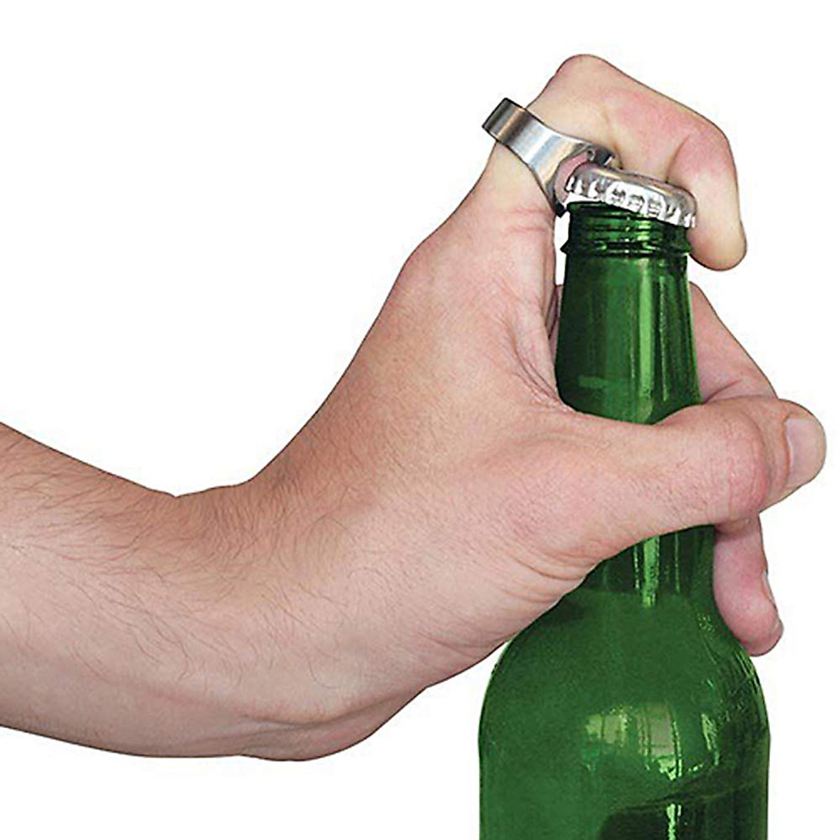 Meideli Creative Beer Opener Ring,Beer Bottle Opener,Stainless Steel Bar Beer Tool Portable Finger Ring Bottle Opener 1Pcs