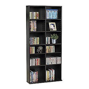 Atlantic Oskar Adjustable CD/DVD/Blu-ray Media Cabinets - Holds up to 756 Discs, 12 Adjustable Shelves Provide Flexible Storage
