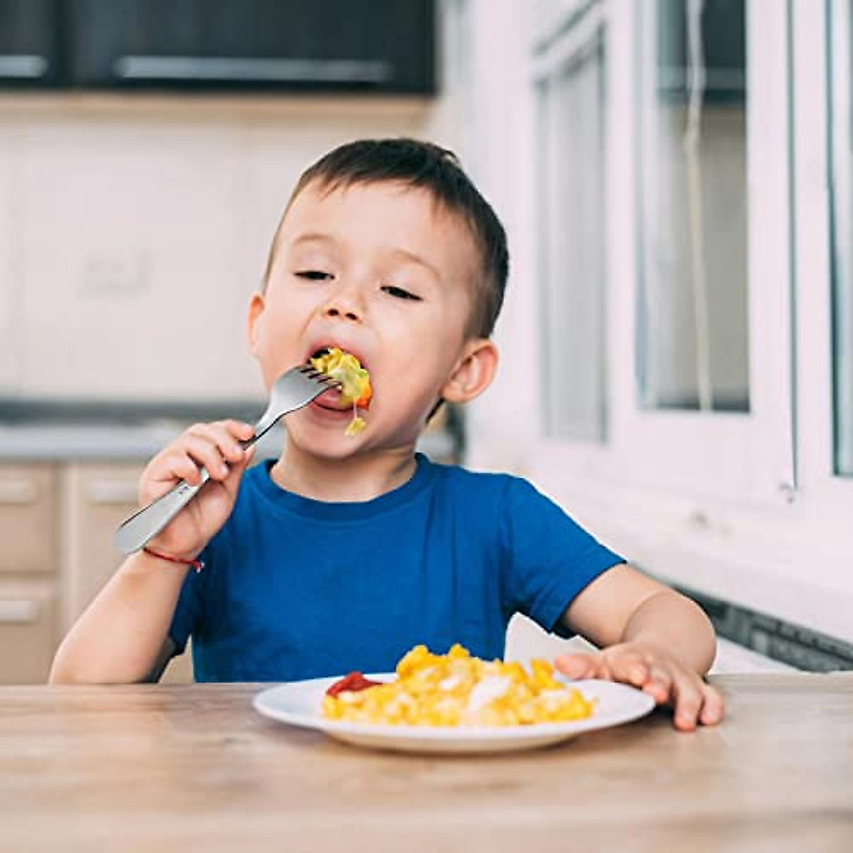 PandaEar 6 Piece Kids Silverware Cutlery Flatware Set |Toddler Baby Child Stainless Metal Utensils Baby Metal 3 Spoons 3 Forks (410 Stainless Steel)