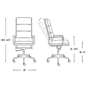Laura Davidson Furniture SOHO II Tall Back Padded Management Chair (Black)