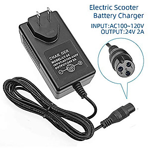 24V 2A Electric Battery Charger for Razor Scooter Charger, Dirt Bike E100 E200 E300 E125 E150 E500 PR200 & mx350 Pocket Pocket Mod,Sports Mod & Dirt Quad Battery Charger