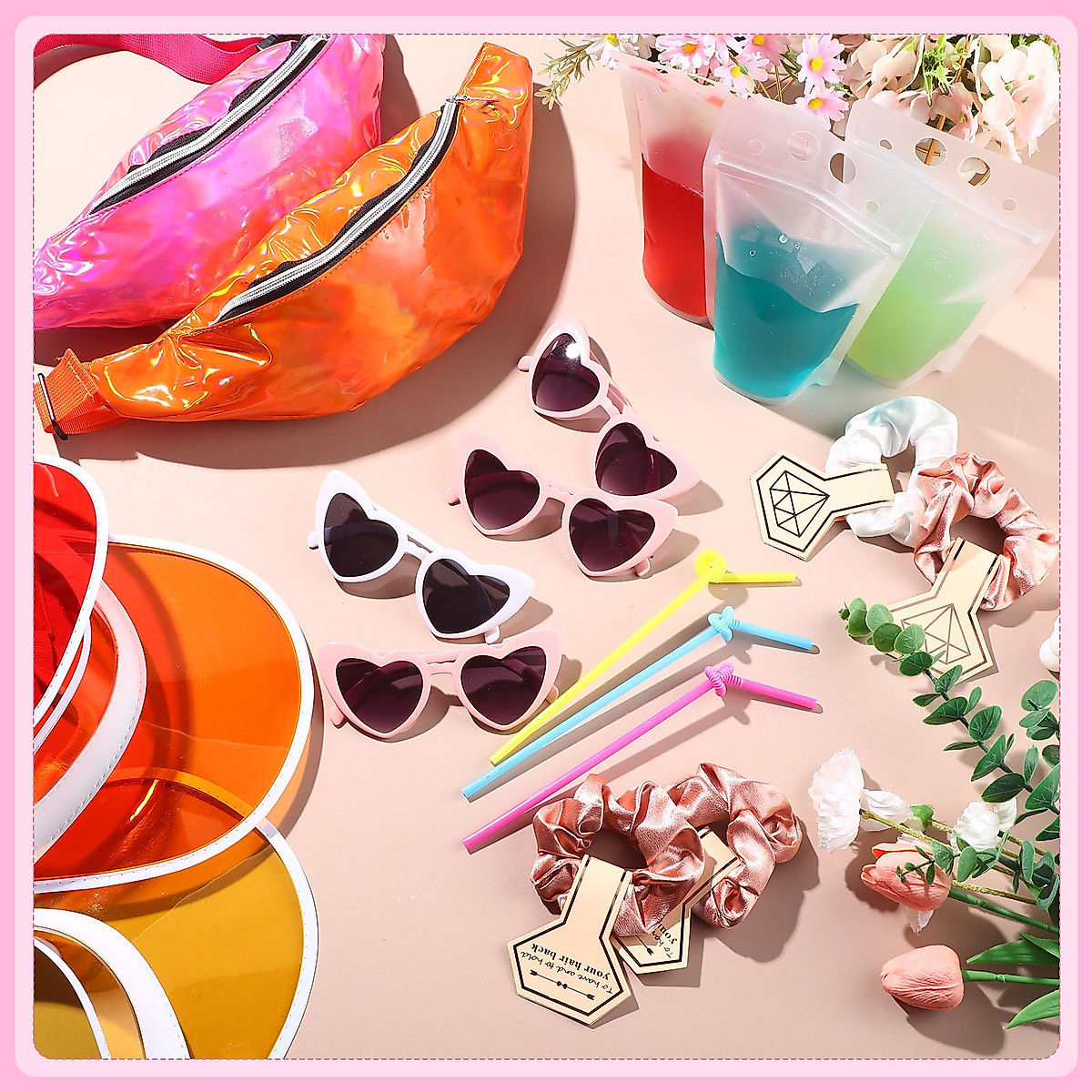 Cozypower 35 Pcs Beach Bachelorette Party Supplies Bachelorette Fanny Pack Bachelorette Sunglasses Sun Visor Hats Drink Pouches Beach Bachelorette Gifts Bridal Shower Party Supplies Wedding Favors