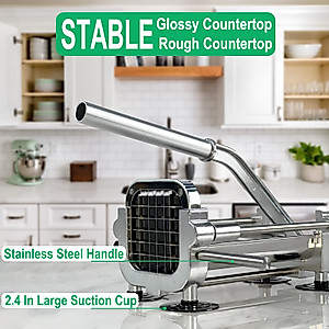 Eascandy French Fry Cutter, Heavy Duty Potato Slicer, Stainless Steel Potato Cutter for Sweet Potato, Carrot, Yam, Cucumbers. (1/2&3/8&1/4 Cutter)