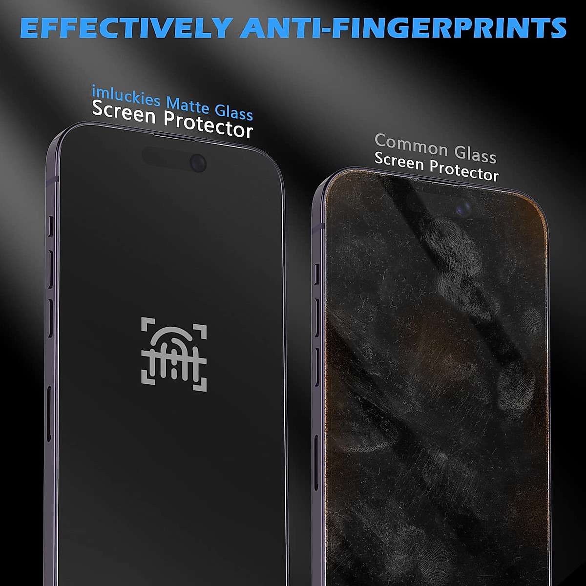 imluckies [2 Pack Matte Privacy Screen Protector for iPhone 14 Pro Max, Anti-Glare & Anti Fingerprint, Dynamic Island Compatible, Anti-Spy Private Tempered Glass Smooth Film, Easy Install 6.7"