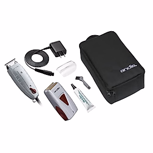 Andis 17195 Finishing Combo T-Outliner Trimmer & Pro Foil Lithium Titanium Shaver - Professional Hair Clippers and Trimmer Kit for Men