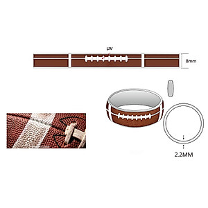 PAMTIER Unisex Stainless Steel Outdoor Sport Spinner Ring Classic Football Band Charming Jewelry Size 6