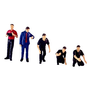Yiju 5X 1/64 Scale Diorama Figures Miniature Layout Painted Street People Model for DIY Projects Model Trains Desktop Ornament, Style C
