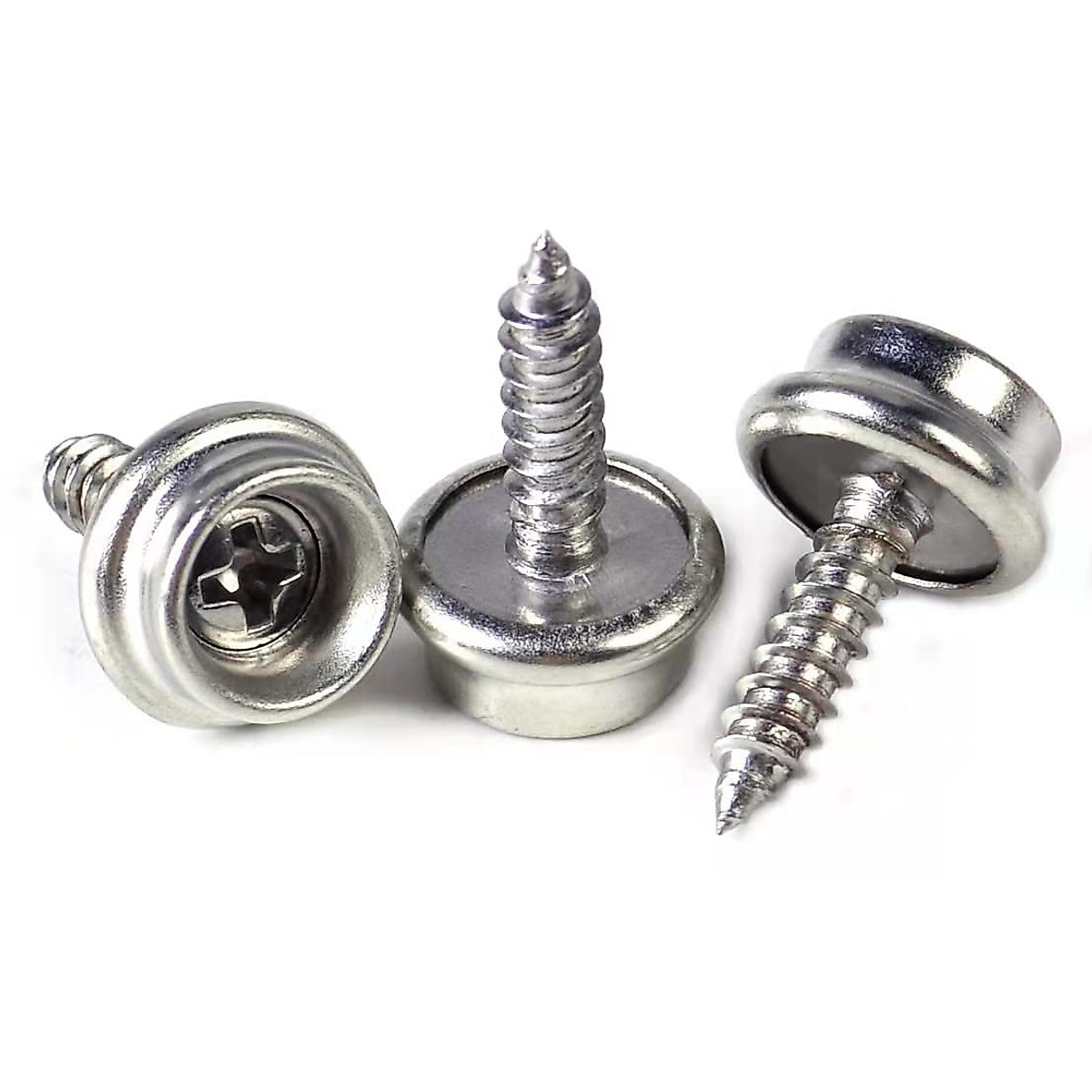 Gttyowyin 24PCS Stainless Steel Screws Marine Grade Boat Canvas Snaps 3/8"Socket with Stainless Steel 5/8"Screw, Snaps for Boat Cover, Snap Screw Stud, Made of high-Quality Materials