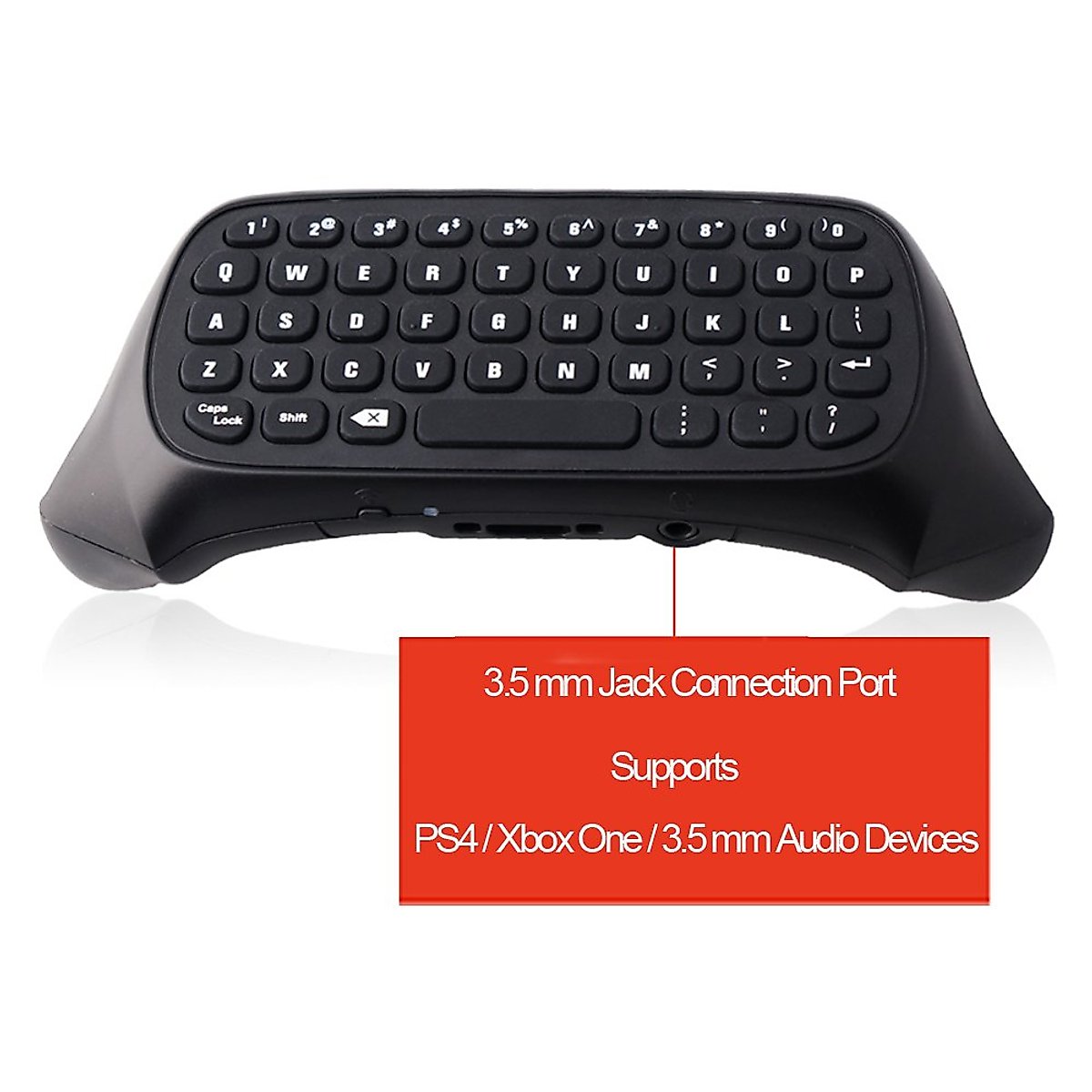 Megadream Xbox One USB 2.4Ghz Mini Wireless Qwerty Keyboard Gaming Chatpad Keyboard for Microsoft Xbox One and Xbox One S Controller PC - [Audio Compatible] - Black