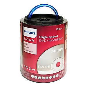 Philips DVD+R 16X 4.7GB 100PK Spindle with Handle