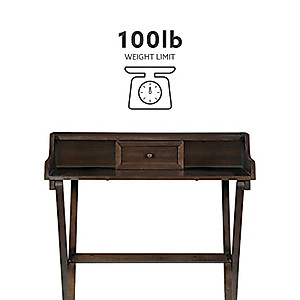 Linon Mable Folding Desk, Walnut
