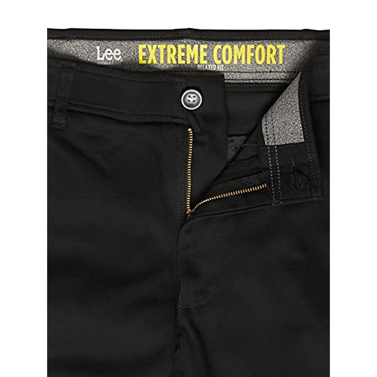 Lee Men's Performance Series Extreme Comfort Canvas Relaxed Fit Cargo Pant, Black, 38W x 30L
