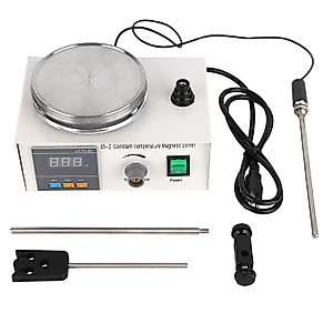 Magnetic Stirrer, Hot Plate with Digital Temperature Display & Speed Adjusting, Magnetic Mixer with 7 Pcs Stirrer Stir Bars Mixed, Home Lab Stirrer, 1000ML