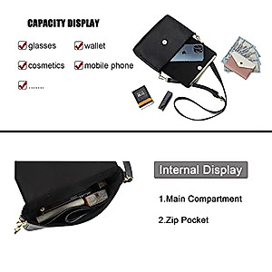 Small Crossbody Bags for Women Cellphone Purse Vegan Leather Ladies Shoulder Purse Teenager Wristlet Black Black