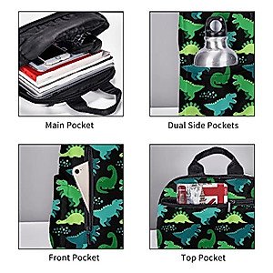 NFGSE Lightweight Mini Backpack, Childish Dinosaur Elegant Durable Travelling Computer Bag Casual Daypacks College Shoulder Bag for Men Women, Fits Up to 12/14 Inch Laptop