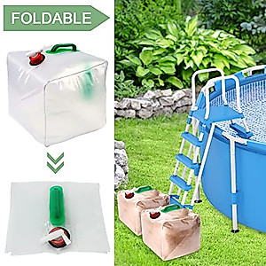 2 Pcs Swimming Pool Ladder Weights, Universal Pool Step SandBag, Plastic Fillable Anchor Bag for Swimming Entry Systems Fillable Portable (10.6 x 10.6 Inches)