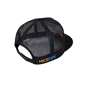 NICERIDE Buckeye Classic Snapback Mesh Back Trucker Baseball Hat (Black/White)